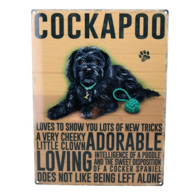 Cockapoo Dog Metal Sign Plaque Metal Tin House Garden Home Wall Art ...