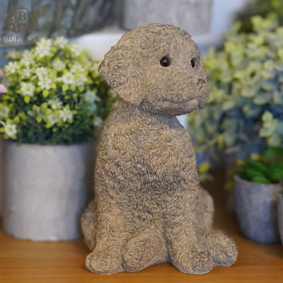 Cockapoo Puppy Dog in Natural Brown Finish Indoor Resin Garden ...