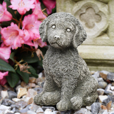 Cockapoo Puppy Dog Stone Statue Animal Outdoor Garden Ornament ...