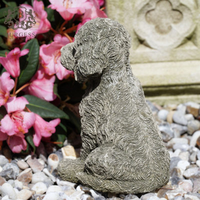 Cockapoo Puppy Dog Stone Statue Animal Outdoor Garden Ornament ...