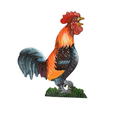 Cockerel Rooster Chicken Bell Cast Iron Sign Door Wall Fence Post Gate ...
