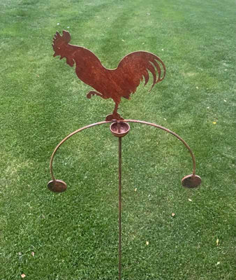 Cockerel Wind Rocker Double Bare Metal/Ready to Rust - Steel - L66 x ...