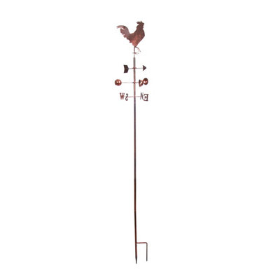 Cockerel Wind Vane - Hand Painted Metal Outdoor Garden Decoration with ...