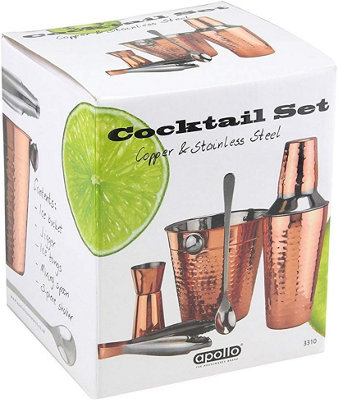 Cocktail Shaker Copper Finished Cocktail Shaker Set Bartender Kit ...