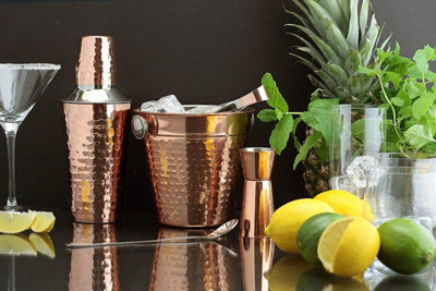Cocktail Shaker Copper Finished Cocktail Shaker Set Bartender Kit ...