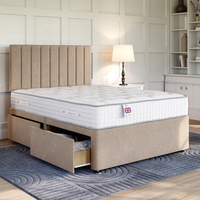 Cocktail Straw Platform Top Divan Bed Base 4FT6 Double with 4 Drawers ...