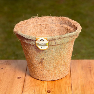 COCO & COIR Biodegradable Round Plant Pots 20cm 6 pack Plastic Free Eco ...