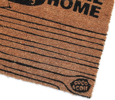 Coco & Coir Door Mat Indoor Funny Cat Design Entrance Welcome Mat 45cm ...