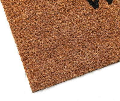 Coco & Coir Door Mats Indoor Outdoor Non Slip Cat Design Entrance ...