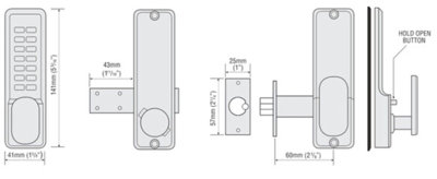 Codelock Digital Keypad Door Lock Mechanical Keyless with Hold Open ...