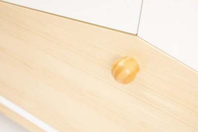 Cody 2 Drawer Bedside in White and Pine Effect Finish