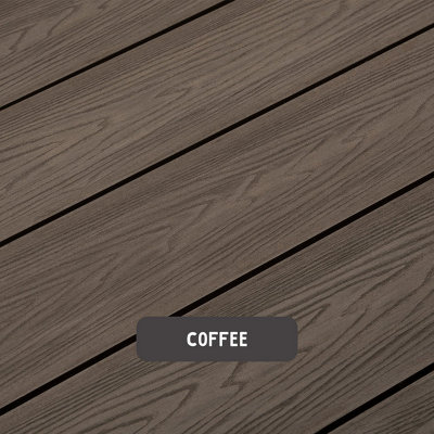 Coffee Composite Decking Boards (12 Units) - 6.3M2 Area - (L)3.6m (W ...