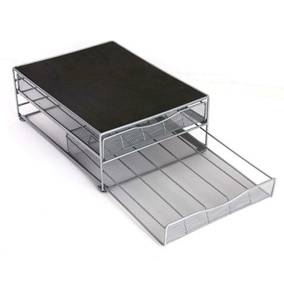 Coffee Machine Stand with 72-Pod Capsule Holder, 2-Tier Storage Drawer ...