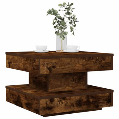 Coffee Table 360-Degree Rotatable Smoked Oak 50x50x34.5 cm