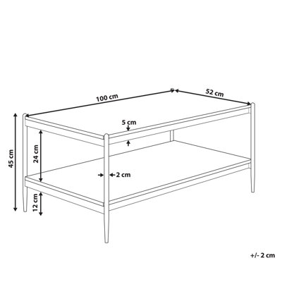 Coffee Table Dark Wood with Black AVOCA | DIY at B&Q