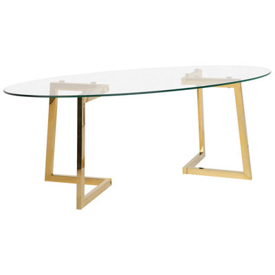 Coffee Table Glass Polished Gold FRESNO | DIY at B&Q
