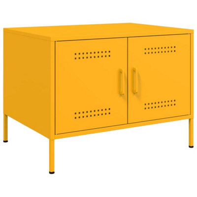 Coffee Table Mustard Yellow 68x50x50.5 cm Steel