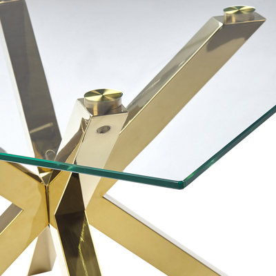 Coffee Table STARLIGHT Tempered Glass Gold