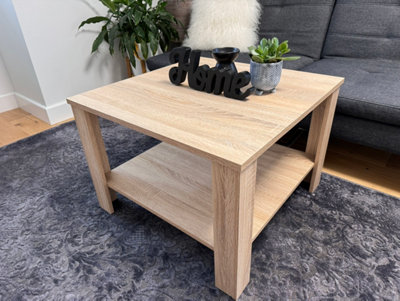 Coffee Table Storage Shelf Small Square Living Room Table Sonoma Oak ...