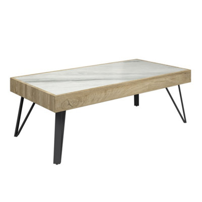Coffee Table Sylvan White 10cm Sintered Stone Ceramic Top MDF Frame ...