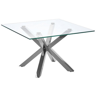 Buy Coffee Table Tempered Glass Polished Silver STARLIGHT | DIY at B&Q