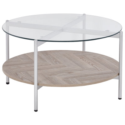 Coffee Table Tempered Glass Silver LOVELL | DIY at B&Q