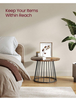 Coffee Tables, Set Of 2 Round Side Tables, Modern Style, Steel Frame ...