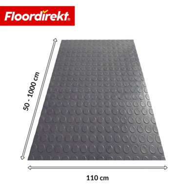 Coin Mirror PVC Flooring Dark Grey Coin Pattern Flat Studs Non Slip ...