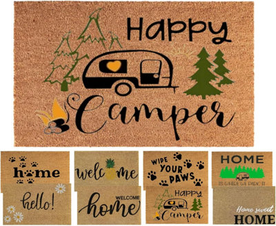 Coir Door Mat 60x40cm Non-Slip Absorbent Indoor/Outdoor Eco-Friendly ...