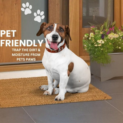 Coir Door Mat - Heavy Duty Cut-to-Size Thick Coconut Fiber Bristle Mat ...