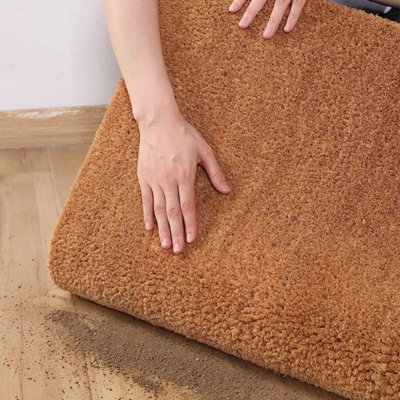 Coir Door Mat - Heavy Duty Cut-to-Size Thick Coconut Fiber Bristle Mat ...