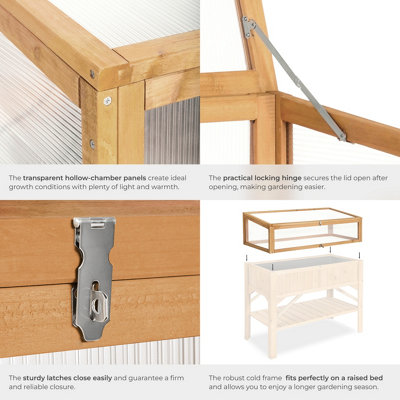 Cold Frame - attachment for raised bed, weather-resistant, 115 x 53 x ...