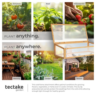 Cold Frame - attachment for raised bed, weather-resistant, 115 x 53 x ...