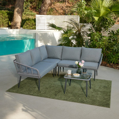 Cole Garden Corner Sofa Set, Grey
