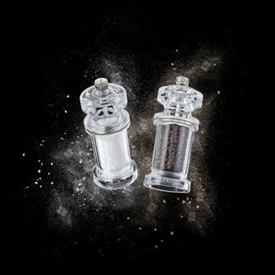 Cole & Mason 605 Clear Acrylic Salt & Pepper Mill Set 144mm