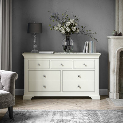 COLETTE CREAM 3 OVER 4 CHEST OF DRAWERS FULLY ASSEMBLED - BY ROSELAND ...