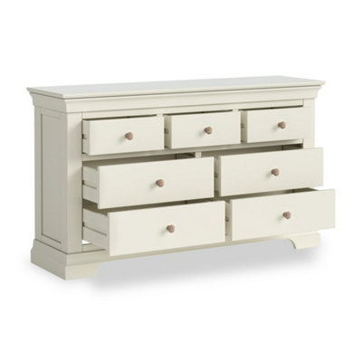 COLETTE CREAM 3 OVER 4 CHEST OF DRAWERS FULLY ASSEMBLED - BY ROSELAND ...