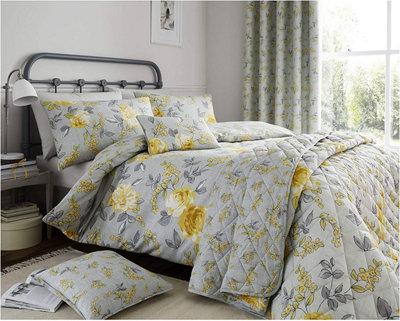 Colette Floral Watercoloured Cushion Cover Yellow | DIY at B&Q