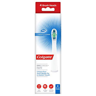 Colgate 360 Deep Clean Proclinical Refill Toothbrush Heads, Soft ...