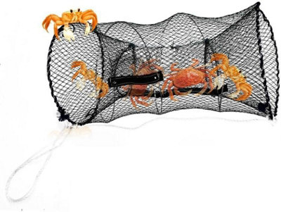 Collapsible Crab & Lobster Drop Net 60 x 30 CM Basket Live Bait Fishing ...