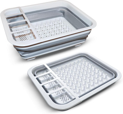 Collapsible Dish Drainer Rack Grey,Fable Dish Drying Rack Kitchen Sink ...