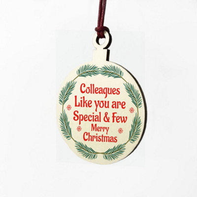 Colleague Christmas Gift Wood Hanging Tree Decoration Friendship Gift ...