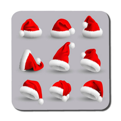Collection of red santa claus hats (coaster) / Default Title | DIY at B&Q