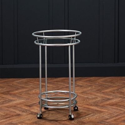 Collins Silver Glass Drinks Trolley with Wheels Stylish 1920s Design ...