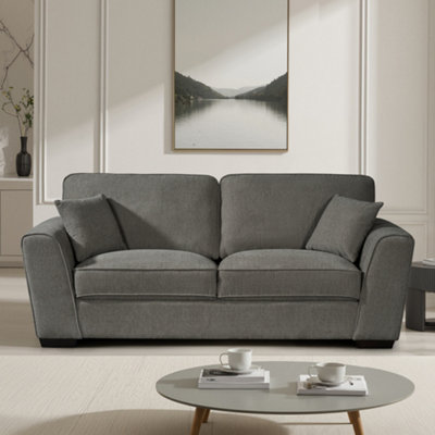 Colman 3 Seat Fabric Sofa - Charcoal Grey
