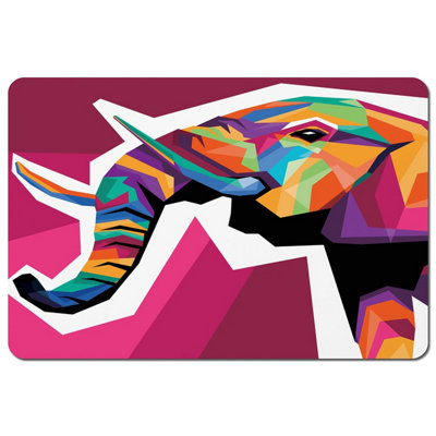Colorful illustration of Elephant head in WPAP style (Placemat ...