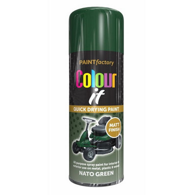 Colour It Nato Green Matt Paint 400ml Quick-Drying Multi-Surface Paint ...