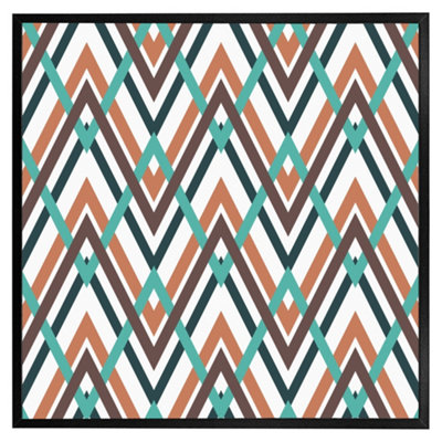 Coloured geometric zig zag (Picutre Frame) / 20x20" / White | DIY at B&Q