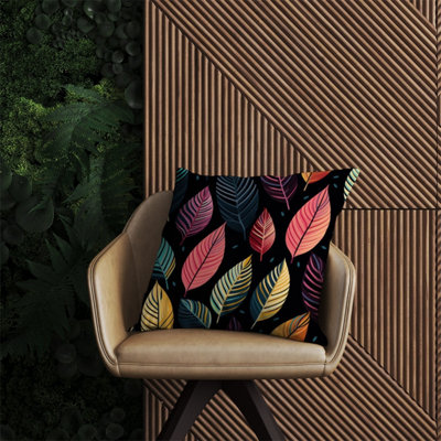 Colourful Leaves Pattern Outdoor Cushion 60cm x 60cm | DIY at B&Q