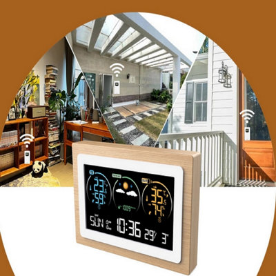 Colourful Screen Weather ClockIndoor and Outdoor Temperature and ...